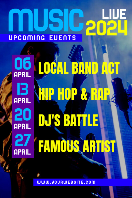 Upcoming Events Music Live Templat | PosterMyWall
