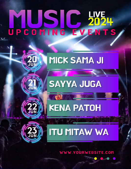 Upcoming Events Music Live Template | PosterMyWall