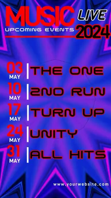 Upcoming Events Music Live Template | PosterMyWall