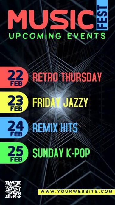 Upcoming Events Music Live Template | PosterMyWall