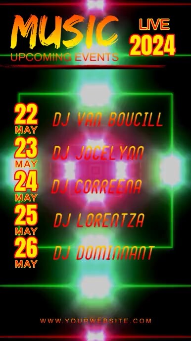 Upcoming Events Music Live Template | PosterMyWall