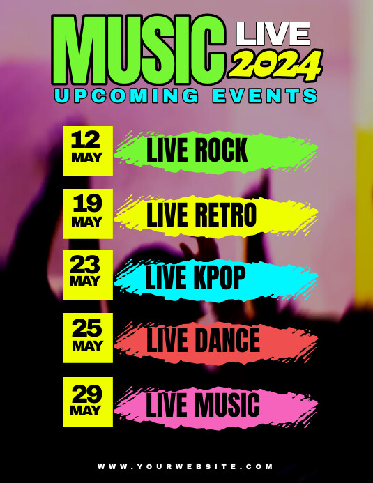 Upcoming Events Music Live Template | PosterMyWall