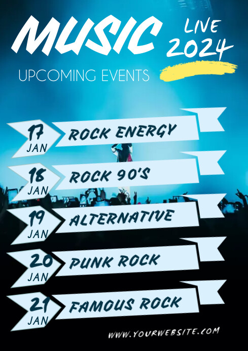 Upcoming Events Music Live Template | PosterMyWall