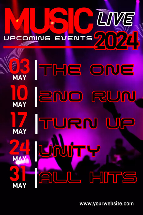 Upcoming Events Music Live Template | PosterMyWall