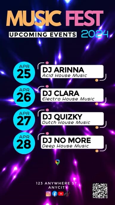 Upcoming Events Music Live Template | PosterMyWall