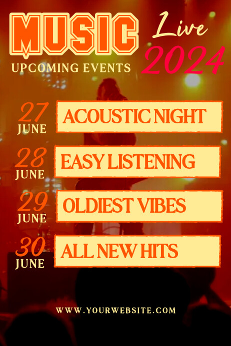 Upcoming Events Music Live Template | PosterMyWall