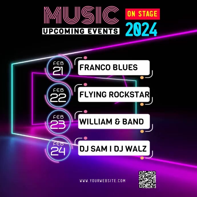 Upcoming Events Music Live Template | PosterMyWall
