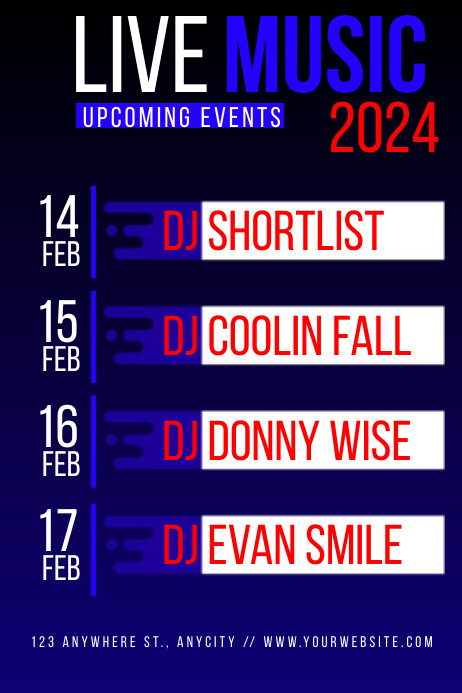 Upcoming Events Music Live Template | PosterMyWall