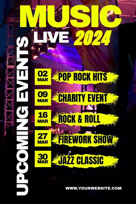 Upcoming Events Music Live Template | PosterMyWall
