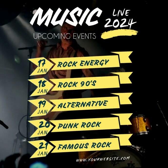 Upcoming Events Music Live Template | PosterMyWall