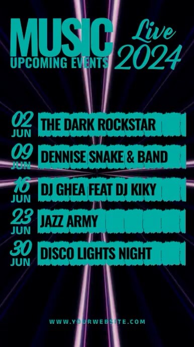 Upcoming Events Music Live Template | PosterMyWall