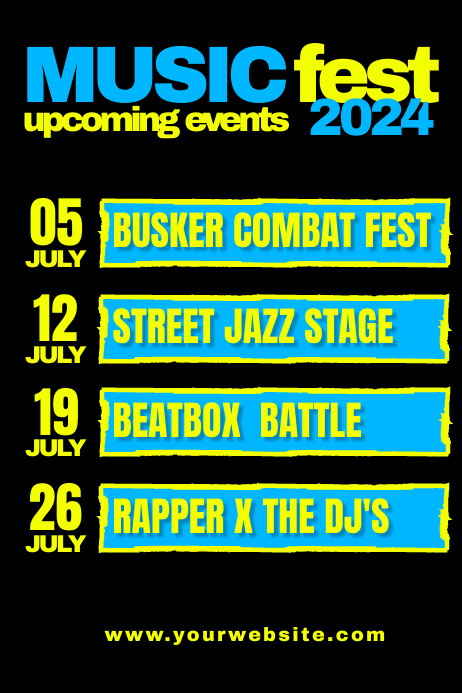 Upcoming Events Music Live Template | PosterMyWall