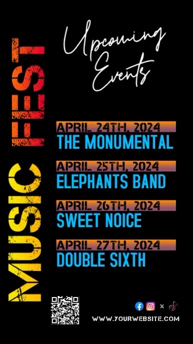 Upcoming Events Music Live Template | PosterMyWall