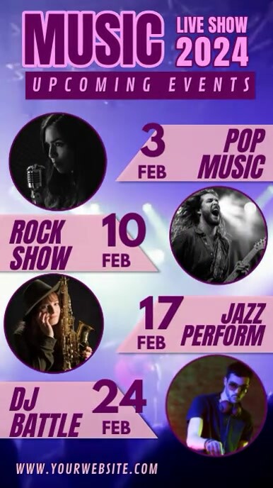 Upcoming Events Music Live Template | PosterMyWall