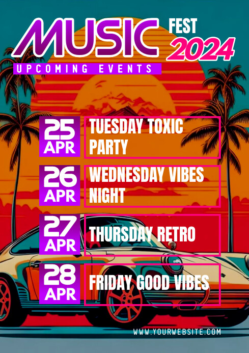 Upcoming Events Music Live Template | PosterMyWall