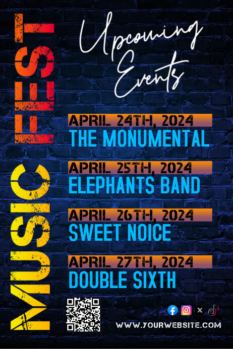 Upcoming Events Music Live Template | PosterMyWall