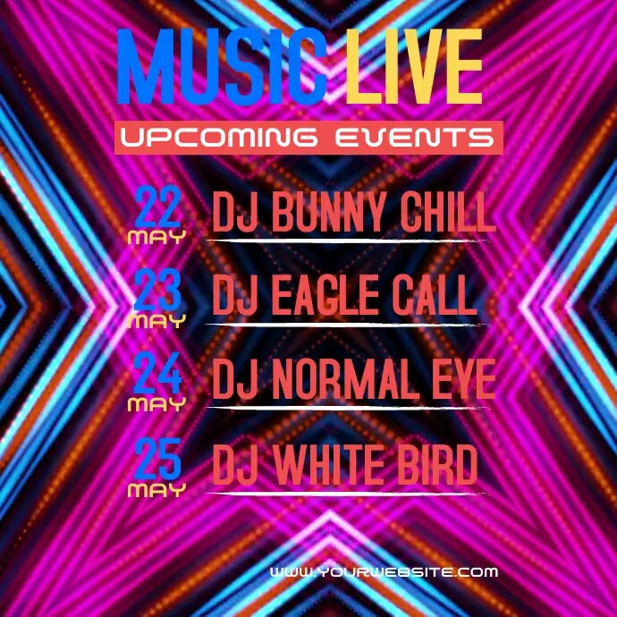Upcoming Events Music Live Template | PosterMyWall