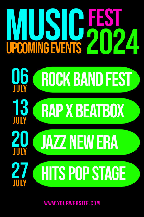 Upcoming Events Music Live Template | PosterMyWall