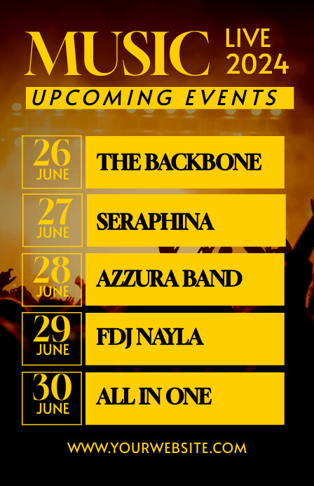 Upcoming Events Music Live Template | PosterMyWall