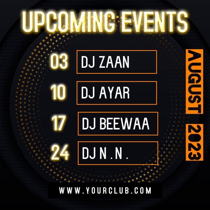 Upcoming Events Music Live Instagram Template | PosterMyWall