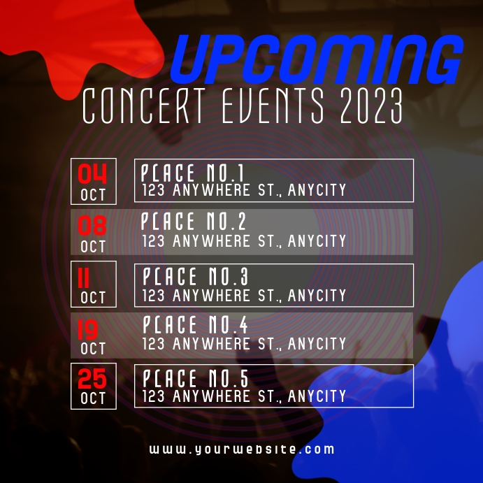 Upcoming Events Music Live Instagram Template | PosterMyWall