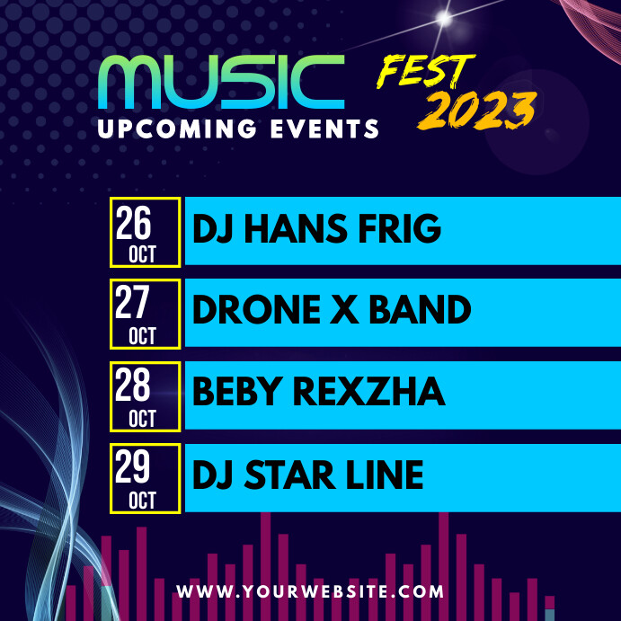 Upcoming Events Music Live Instagram Template | PosterMyWall