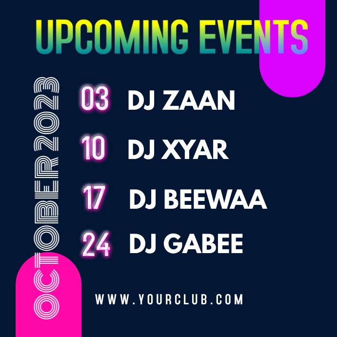Upcoming Events Music Live Instagram Template | PosterMyWall