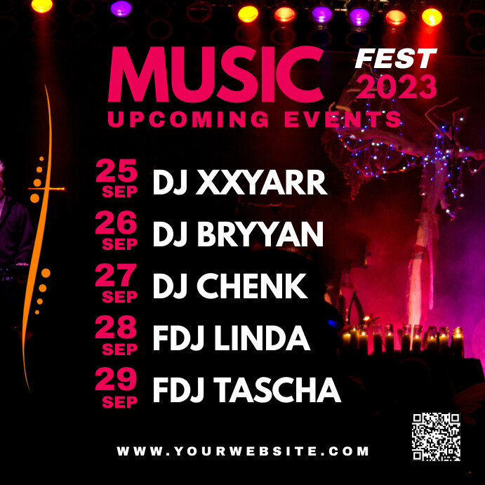 Upcoming Events Music Live Instagram Template | PosterMyWall