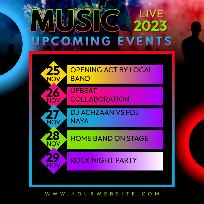 Copy of Upcoming Events Music Live Instagram | PosterMyWall