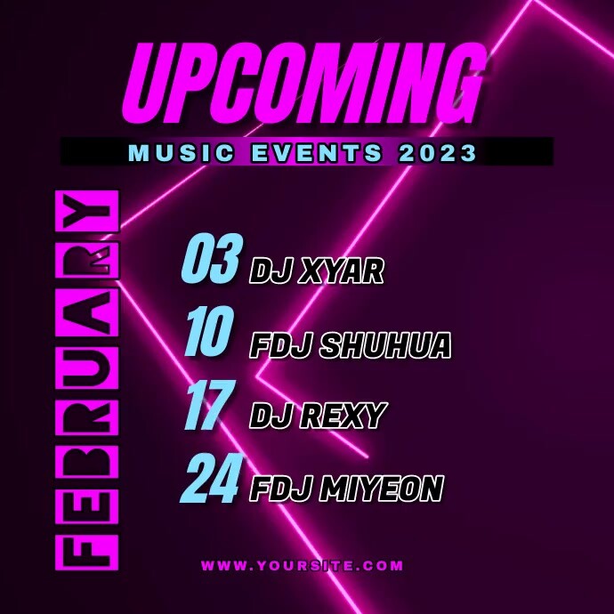 Upcoming Events Music Live Instagram Template | PosterMyWall