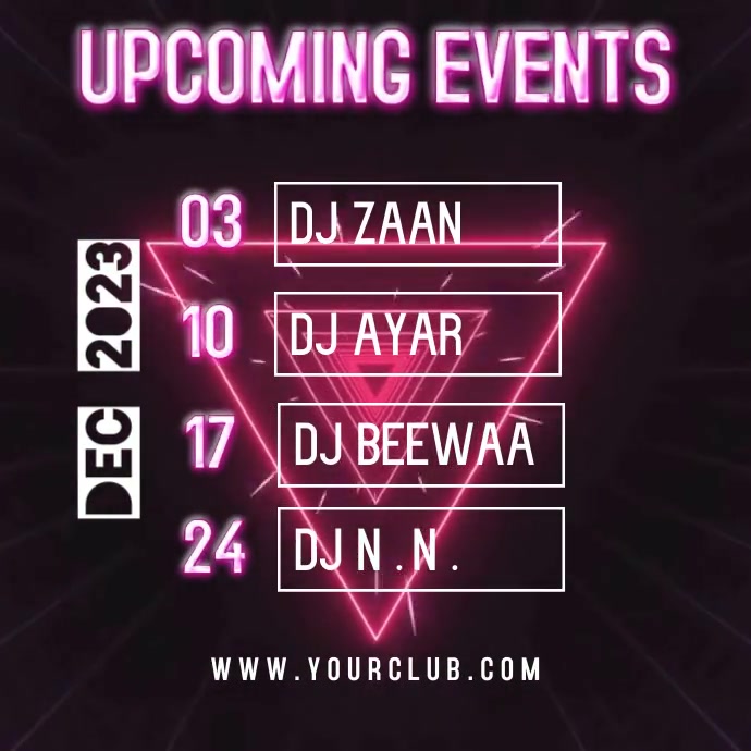 Upcoming Events Music Live Instagram Template | PosterMyWall