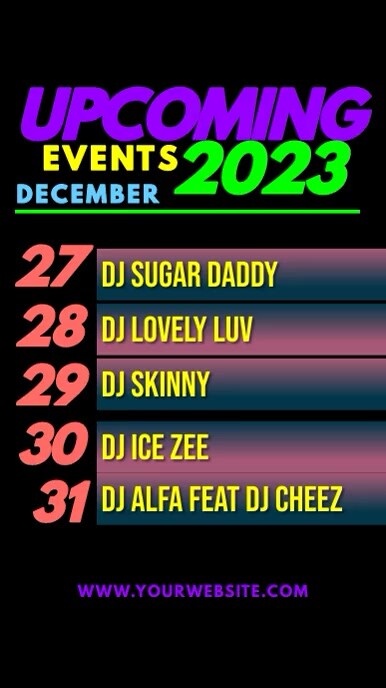 Upcoming Events Music Live Instagram Template | PosterMyWall