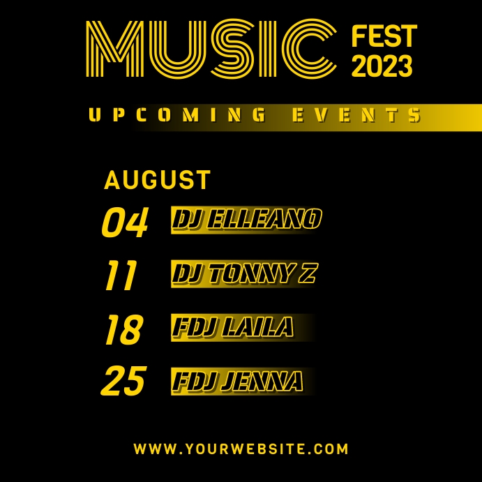 Upcoming Events Music Live Instagram Template | PosterMyWall