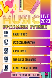 Upcoming Events Live Music Poster Template | PosterMyWall