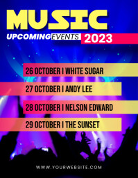 Upcoming Events Music Live Poster Template | PosterMyWall