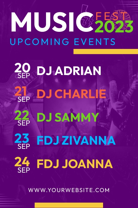 Upcoming Events Music Live Poster Template | PosterMyWall