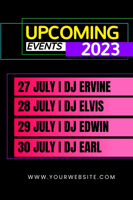 Upcoming Events Music Live Poster Template | PosterMyWall