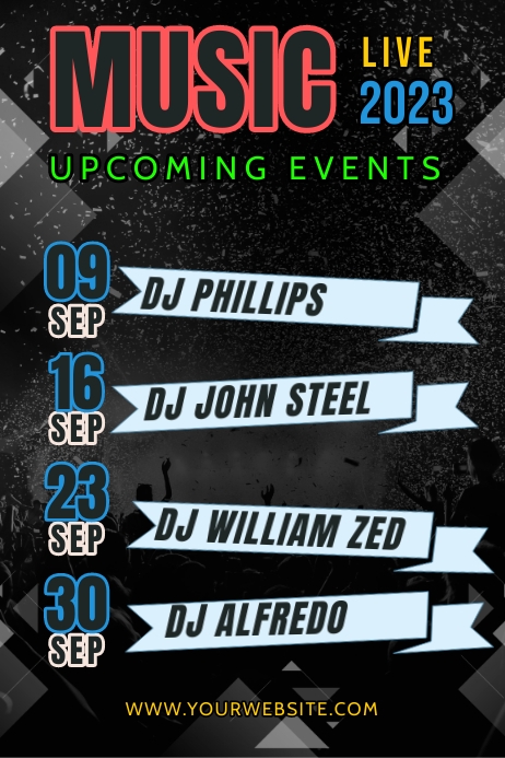 Upcoming Events Music Live Poster Template | PosterMyWall