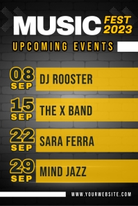 Upcoming Events Music Live Poster Template | PosterMyWall