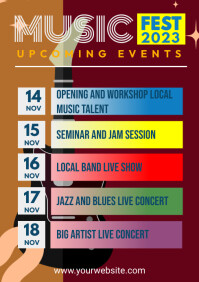 Upcoming Events Music Live Poster Template | PosterMyWall