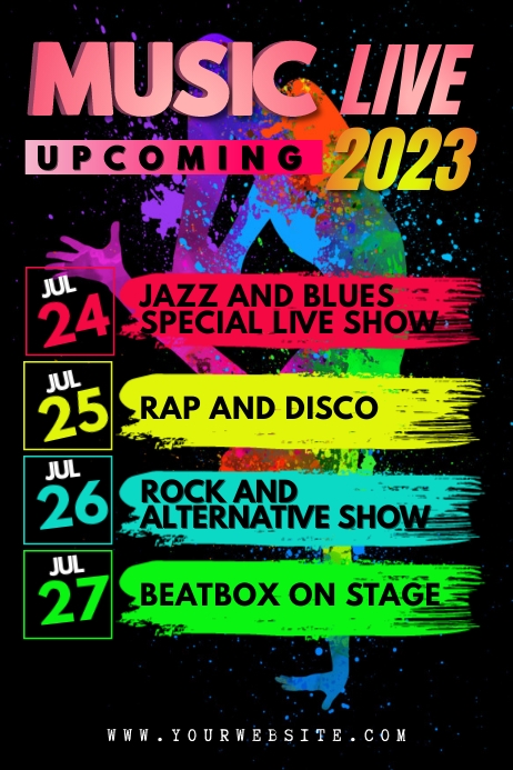 Plantilla de Upcoming Events Music Live Poster | PosterMyWall