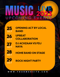 Upcoming Events Music Live Poster Template | PosterMyWall