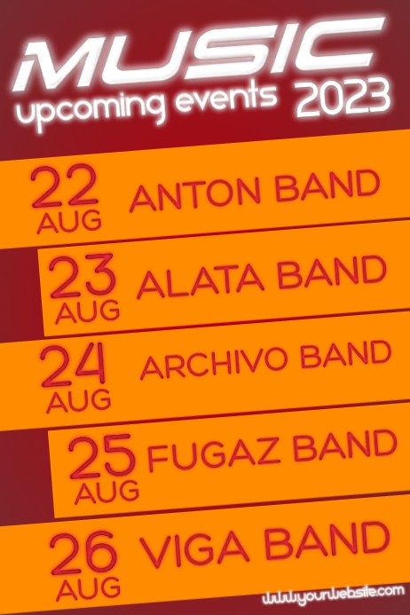 Upcoming Events Music Live Poster Template | PosterMyWall