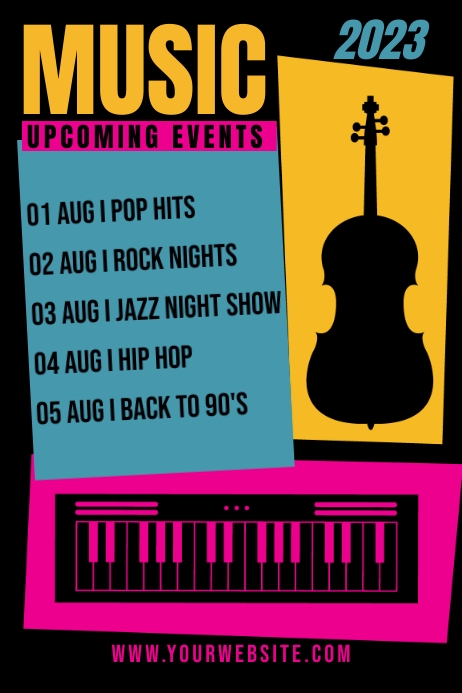 Upcoming Events Music Live Poster Template | PosterMyWall