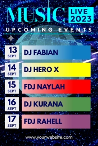 Upcoming Events Music Live Poster Template | PosterMyWall