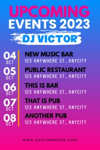 Upcoming Events Music Live Poster Template | PosterMyWall