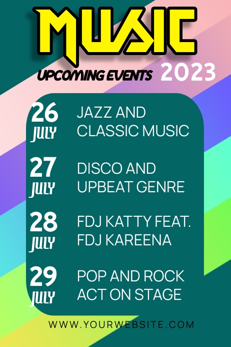 Upcoming Events Music Live Poster Template | PosterMyWall