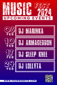 Upcoming Events Music Live Poster Template | PosterMyWall