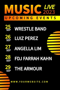 Upcoming Events Music Live Poster Template | PosterMyWall