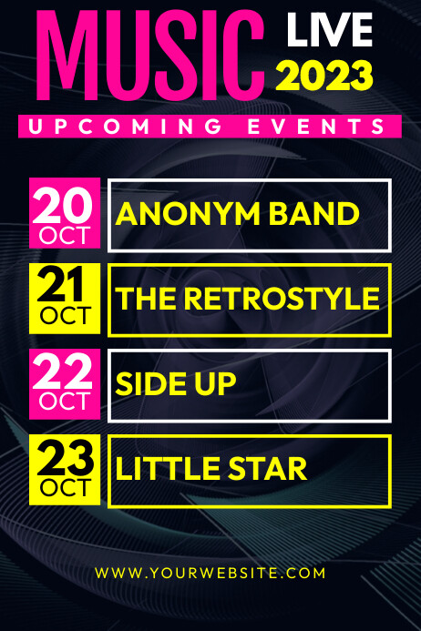 Copy of Upcoming Events Music Live Poster | PosterMyWall